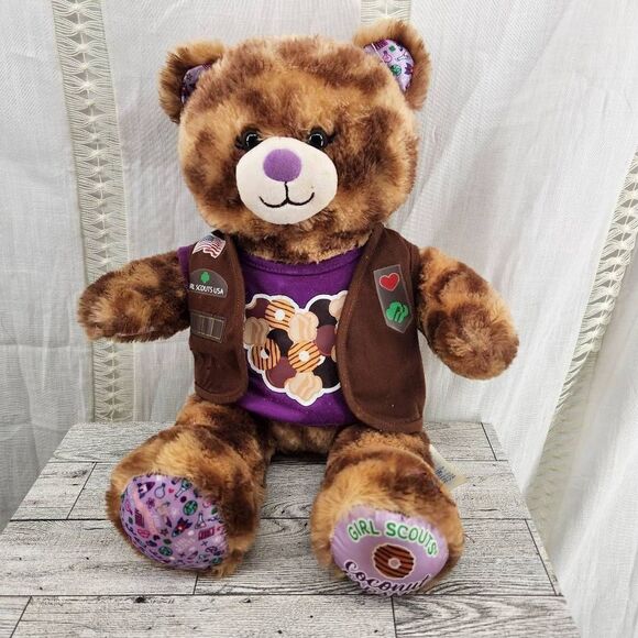 Build-A-Bear | Toys | Buildabear Girl Scout Coconut Caramel Plush Stuffed Teddy Bear W Outfit ...